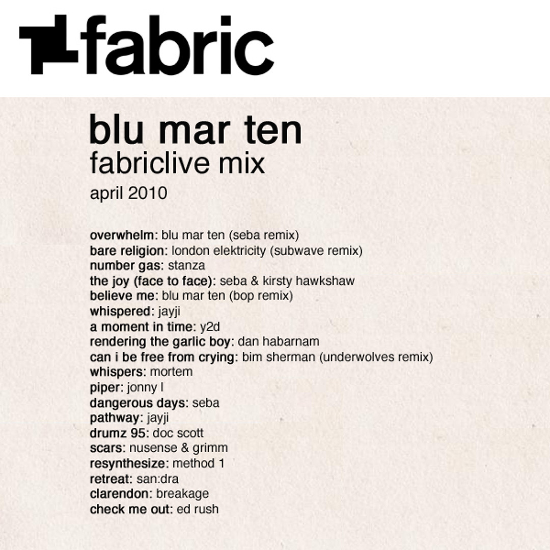 Stream Blu Mar Ten - FabricLive Mix - April 2010 by Blu Mar Ten ...