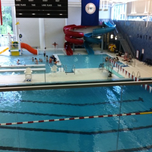 Stream Sound of an indoor water park (Violet swim lesson) at Smith ...