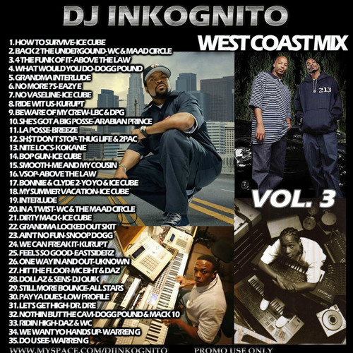 Stream West Coast Mix 3 by DJ Inkognito | Listen online for free on ...