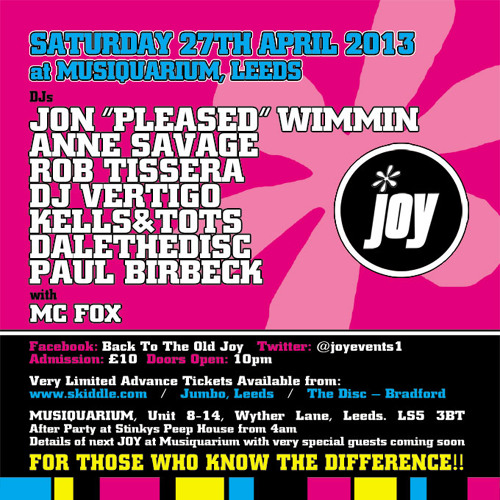 Stream Anne Savage & MC Fox. JOY, April 27th @ Musiquarium Leeds by JOY ...