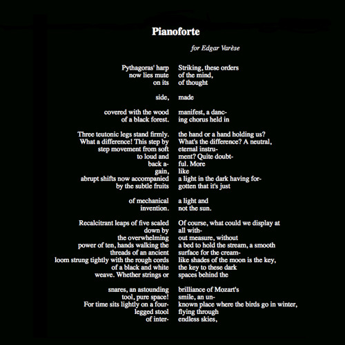 Stream PIANOFORTE, a fractal symmetry poem, for Edgar Varèse by Cliff ...