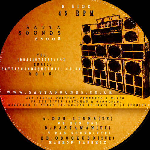 Stream SS005 - FEAT. DUB-LINER, OBOOKUBO & PASTAMAN - AVAILABLE NOW (2015) by Satta Sounds ...