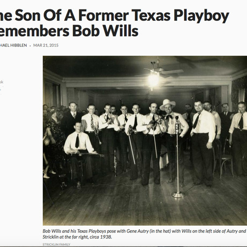 Stream David Stricklin On Bob Wills & Still The King by Bismeaux ...