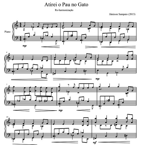 Stream Folk Song 'Atirei O Pau No Gato' Reharmonization by Jamison ...