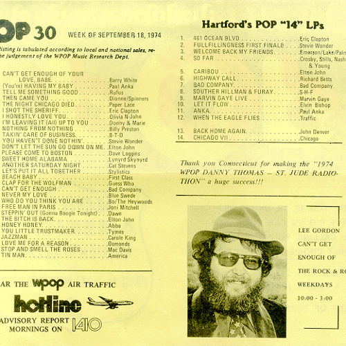 Stream DJ Hall of Fame (8-1-15) Lee Gordon WPOP Summer 1974 by Lee ...