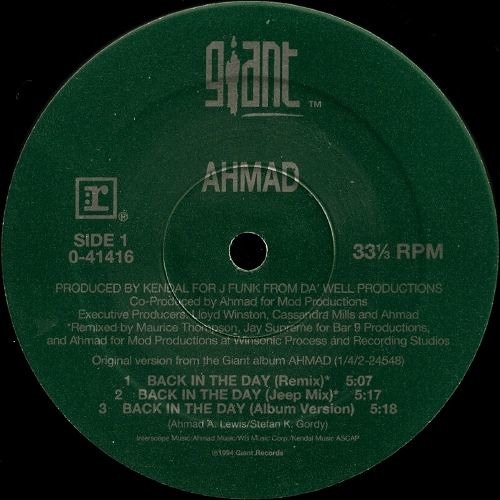 Stream Ahmad - Back In The Day (Chief Rugged Remix) by Chief Rugged ...