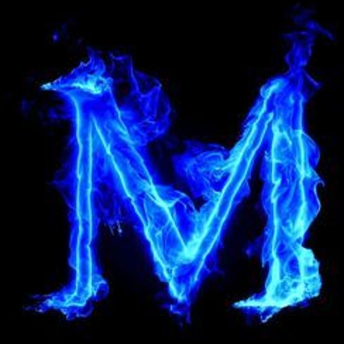 Letter M Blue Fire