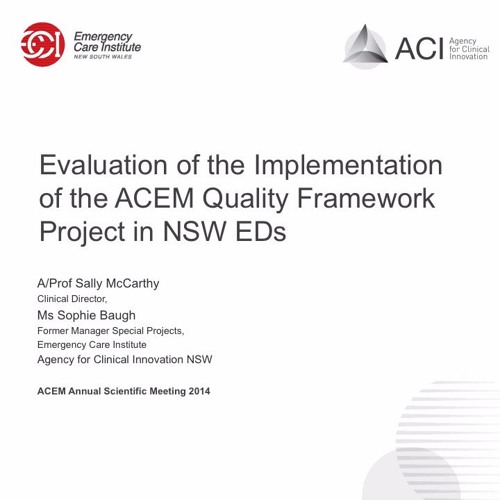 Stream 2014 ASM: Implementation of the ACEM Quality Framework Project ...