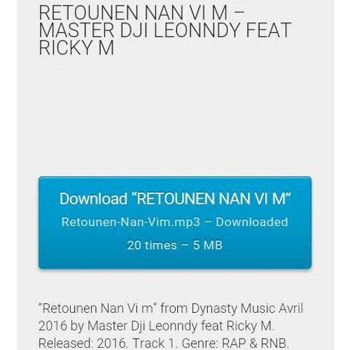 Stream Retounen Nan Vim By Master Dji Leonndy Feat Ricky M Http
