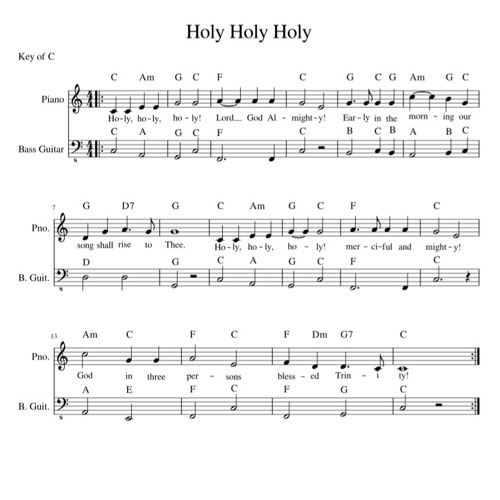 Stream Holy Holy Holy - Key Of C - Written by Reginald Heber (1783–1826 ...