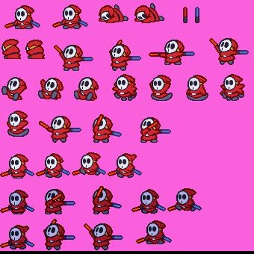 Shy Guy Paper Mario Sprite