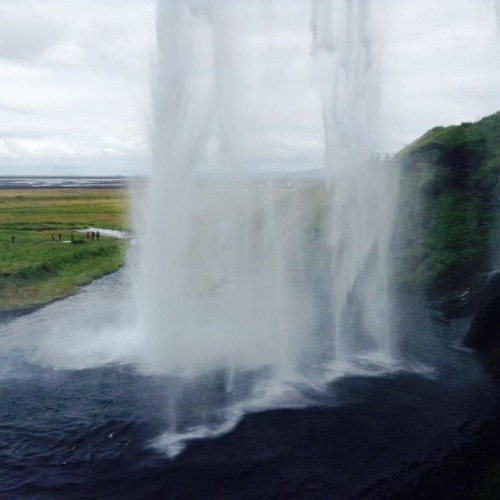 Stream Iceland Waterfall Big Behind Cave Heavy Water Flow by ...