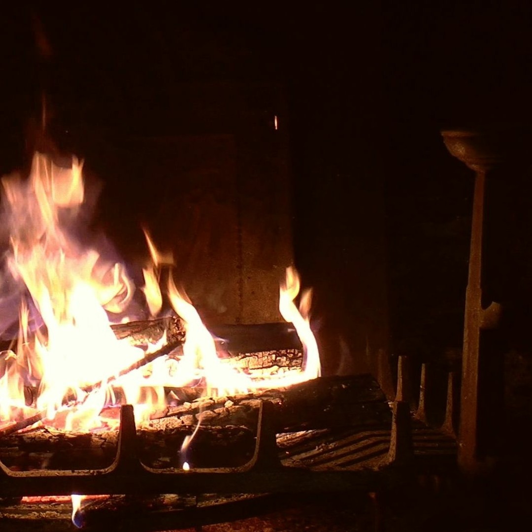 Stream Crackling Fireplace With Thunder Rain And Howling Wind Sounds By