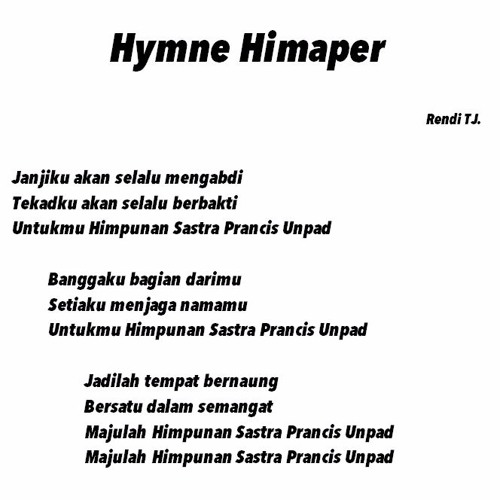 Stream Hymne Himaper Unpad by Rendi TJ | Listen online for free on ...