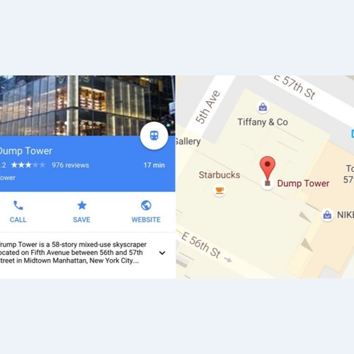 Stream 11/27/16 : Trump Tower becomes 'Dump Tower' on Google Maps by NickiMayoNews | Listen ...