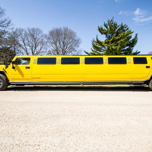 Yellow Hummer Limo