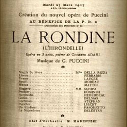 Stream G.Puccini: "La rondine" by www.gbopera.it | Listen online for ...