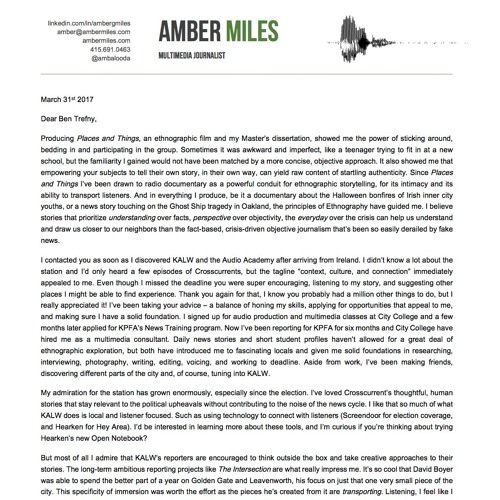 Stream Audio Cover Letter by Amber Miles | Listen online for free on ...