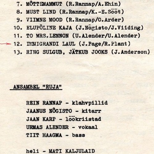 Stream RUJA - 'Immigrandi laul' ehk 'Rännulaul' ehk 'Viikingite laul ...