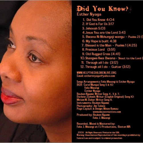 Stream Shangwe Kwa Bwana - Shout To The Lord - ‘Did You Know?Album ... Stream Shangwe Kwa Bwana - Shout To The Lord - ‘Did You Know?Album ...