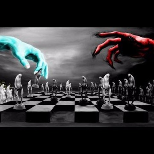 Devil Vs Angel Playing Chess