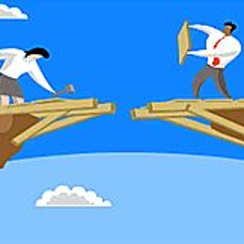 Stream bridge a/the gap - to make the difference between two things ...