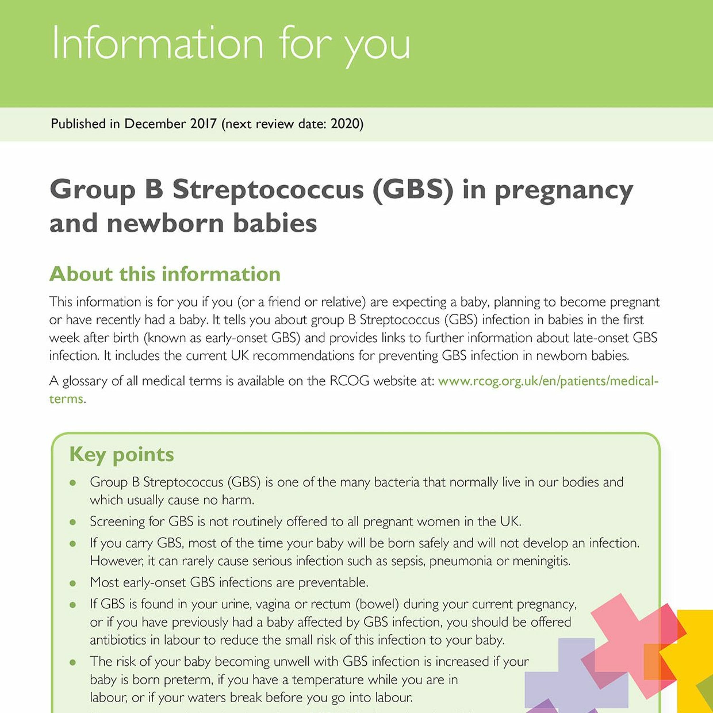 Group B Streptococcus (GBS) in Pregnancy and Newborn Babies – RCOG ...