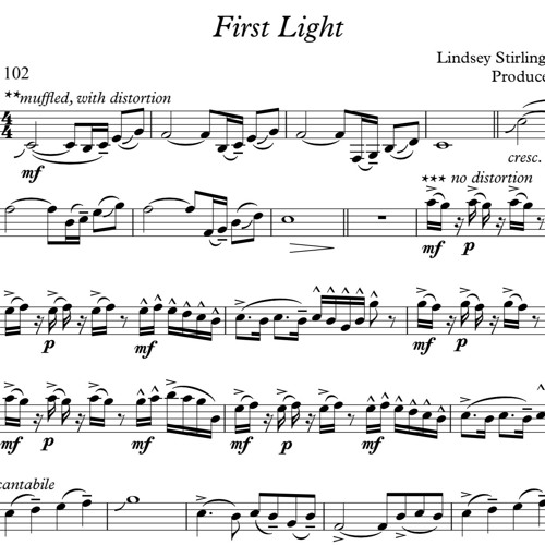 Stream First Light Karoake Sample by Lindsey Stirling Sheet Music ...