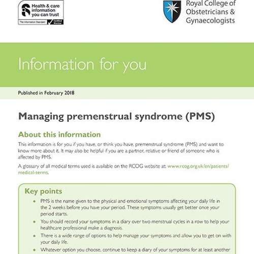 Managing premenstrual syndrome (PMS) by RCOG | Free Listening on SoundCloud
