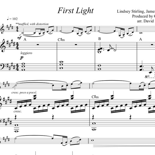 Stream First Light Piano Accompaniment Sample by Lindsey Stirling Sheet ...