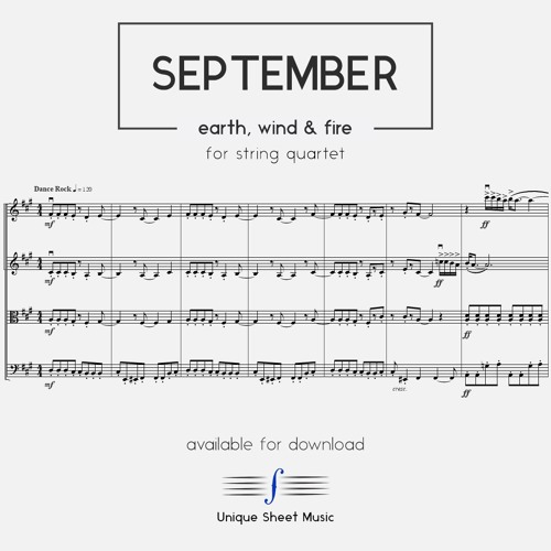 Stream September - Earth, Wind & Fire | String Quartet Sheet Music by ...