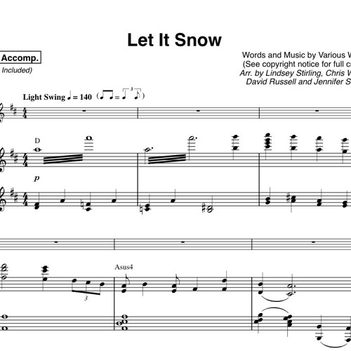 Stream Let It Snow Piano Accompaniment Sample by Lindsey Stirling Sheet ...