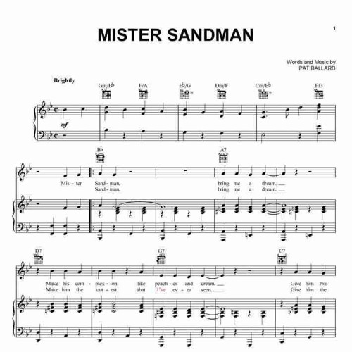 Stream Mister Sandman - Arr. Mikey Mills For 'G' Roll Nickelodeon by ... Stream Mister Sandman - Arr. Mikey Mills For 'G' Roll Nickelodeon by ...