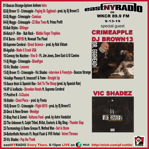 Stream EastNYRadio on WKCR 89.9fm 9-13-19 special guest CRIMEAPPLE ...