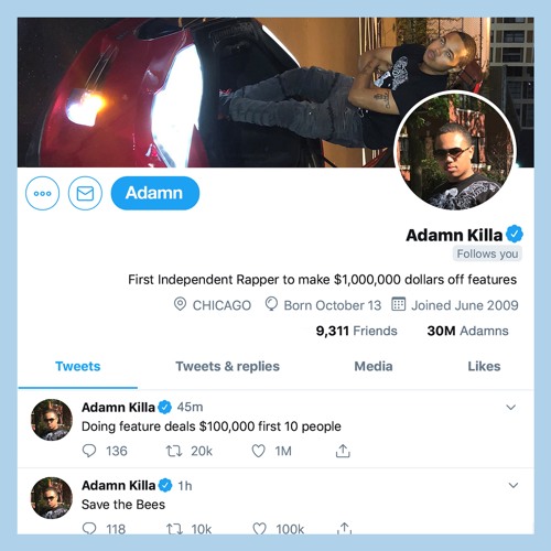 Stream Adamn Killa | Listen to Adamn Killa Follows You playlist online ...