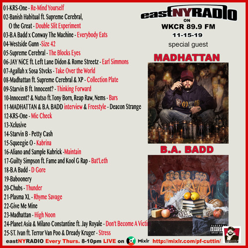 Stream EastNYRadio 11 - 15 - 19 special guest MADHATTAN & BA BADD by ...