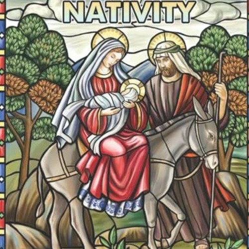 Nativity Stained Glass Coloring Page