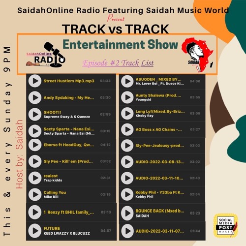 Stream Episode 2 - TRACK vs TRACK ENTERTAINMENT SHOW by SaidahOnline ...