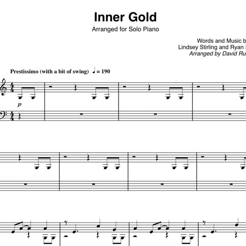 Stream Inner Gold by Lindsey Stirling Piano Solos | Listen online for ...