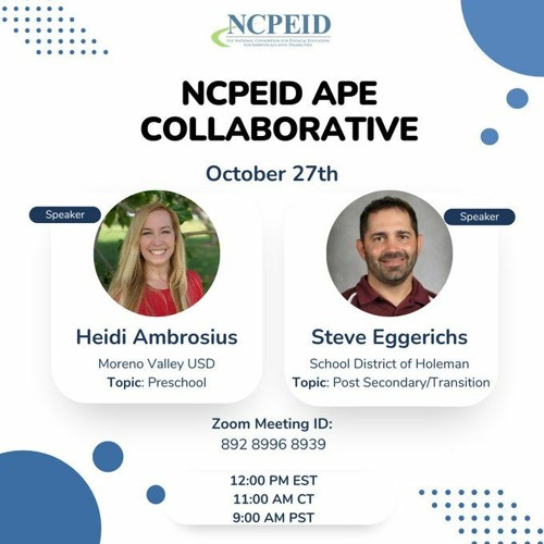 Stream NCPEID October Collaborative: Pre-School & Post Secondary ...