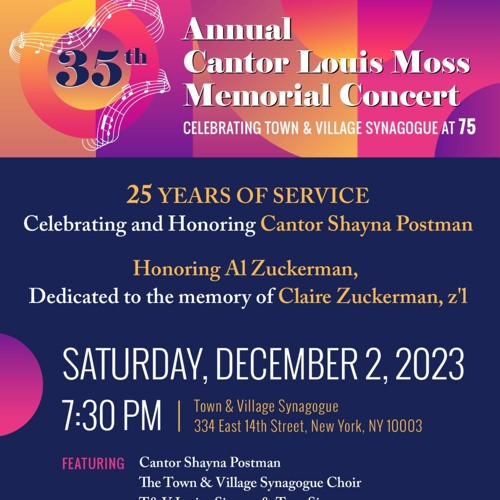 Stream 35th Annual Cantor Louis Moss Memorial Concert by Our Voices ...