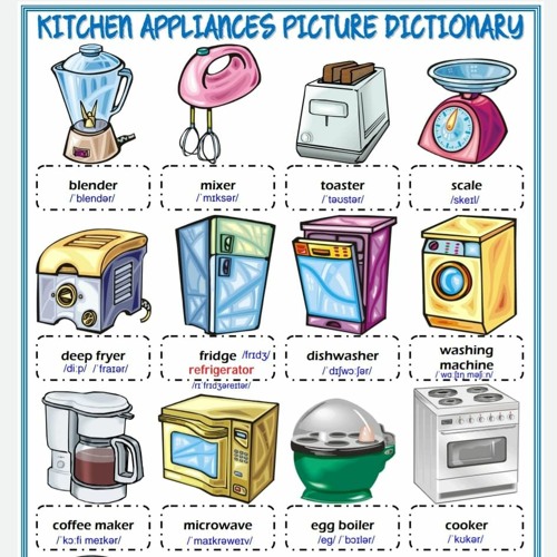 Stream Kitchen vocabulary esl picture dictionary worksheet for kids.mp3 ...