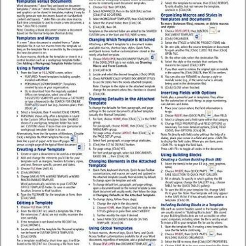 Stream Open PDF Microsoft Word 2016 Templates & Forms Quick Reference ...