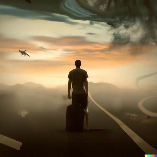 Lonely Boy Walking Away