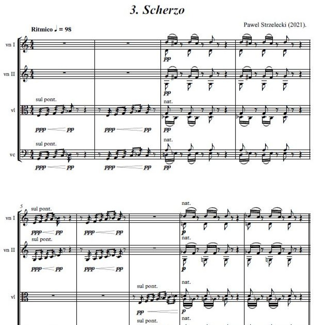 Listen to Pawel Strzelecki: 3. Scherzo [String Quartet No. 10 (2021 ...