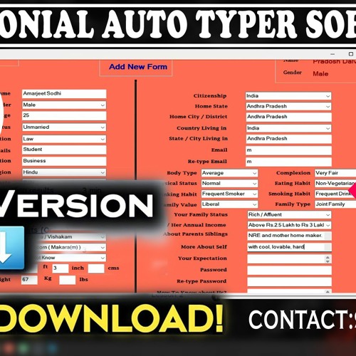 Stream Matrimonial auto typer | matrimonial auto typer software free ...