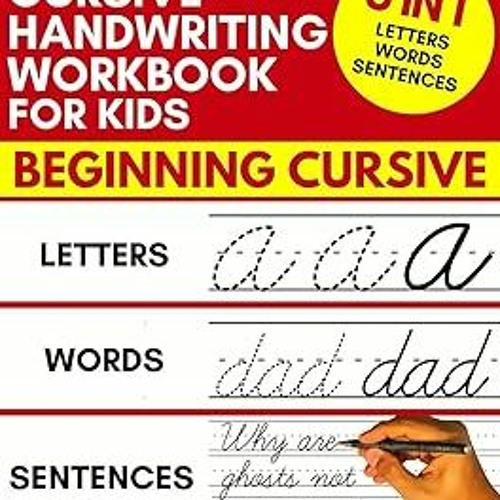 Stream (￣ω￣) Cursive Handwriting Workbook for Kids: 3-in-1 Writing ...
