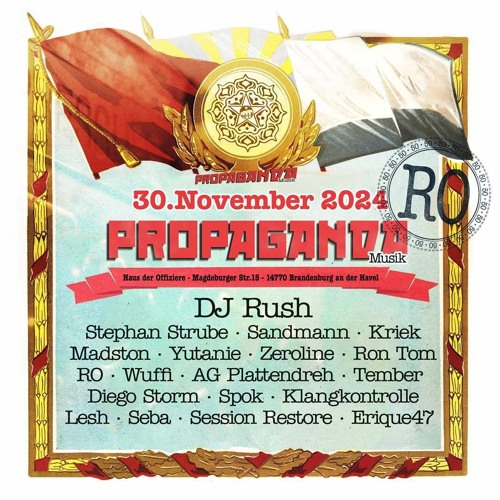 Stream DJ RO @ Propaganda Musik HDO 30.11.24 by RO/TRESOR BERLIN ...