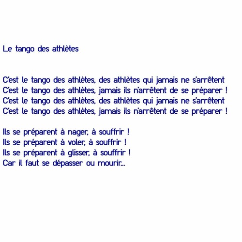 Stream Tango Des Athletes by Letempsdechanter | Listen online for free ...
