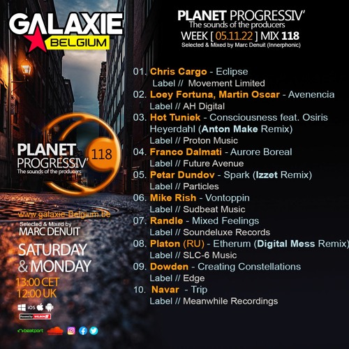 Stream Marc Denuit //Planet Progressiv' Mix 118 Week 05.11.22 Galaxie Radio Belgium by Marc ...